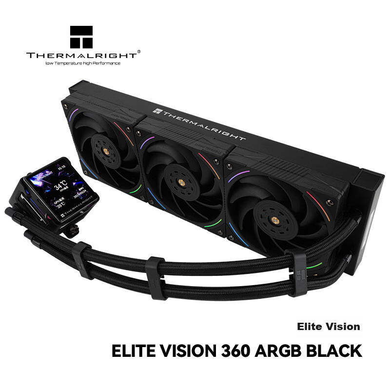 Thermalright ELITE VISION 360 ARGB BLACK, All-In Liquid Cooler, IPS LCD Screen, EV360 ARGB BLACK
