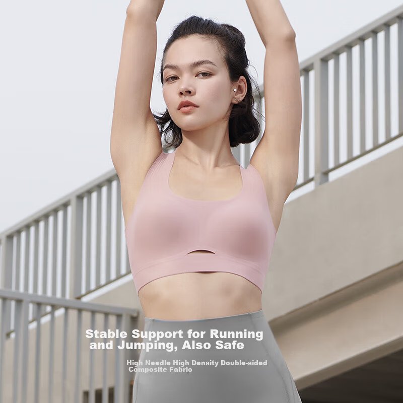 Ubras Women's Sports Bra, Wireless, Breathable, for Yoga And Fitness, Short Bra, Black, Size S